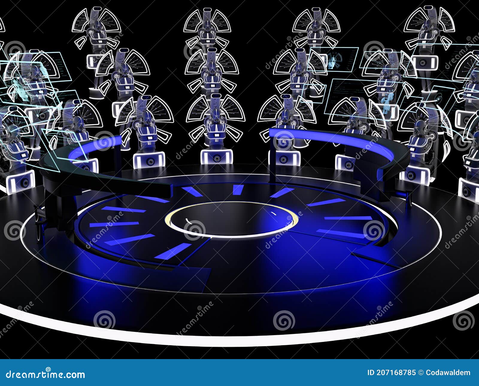 Cybernetic Laboratory with Multiple Cyber. Stock Illustration ...