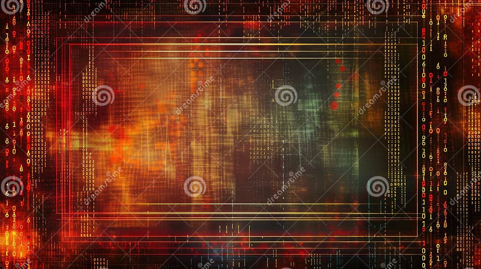 Cybernetic Matrix: Streaming Binary Code Border. Stock Illustration ...