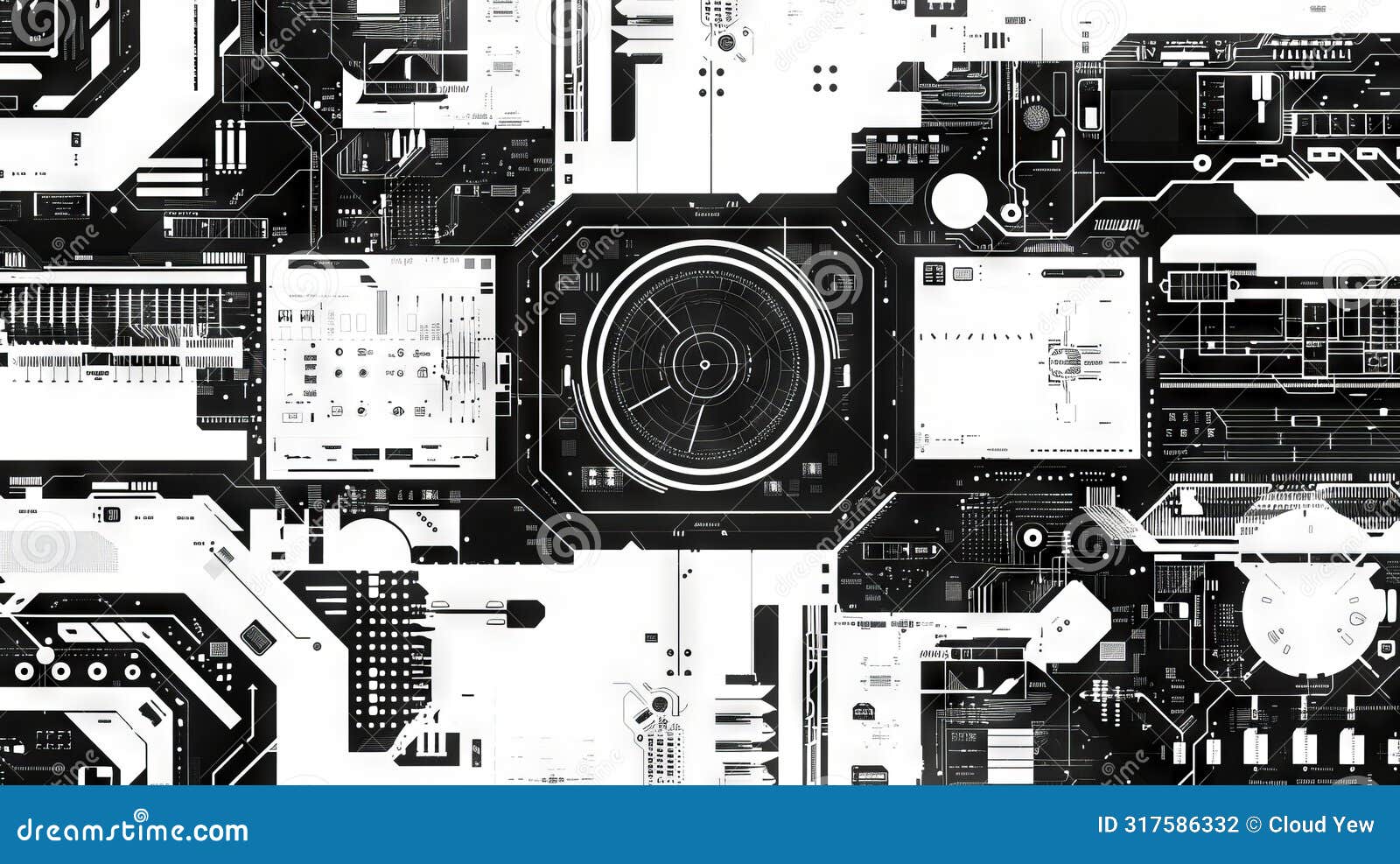 Cybernetic Patterns Resembling Futuristic Interfaces and Digital ...