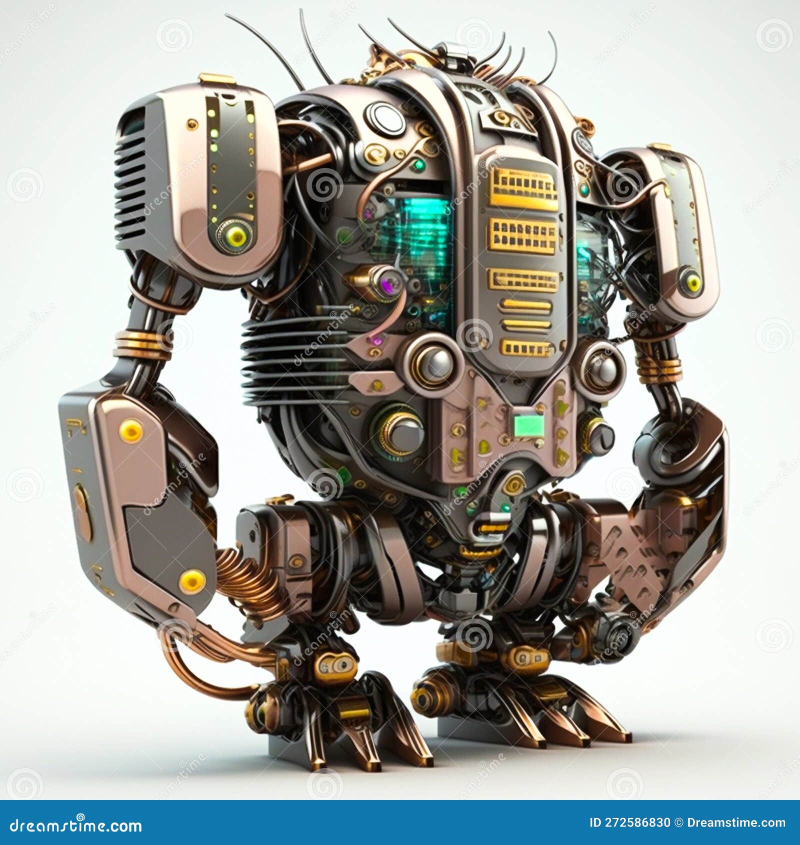 Cybernetic Robot with Metal Mechanisms instead of Muscles Stock ...