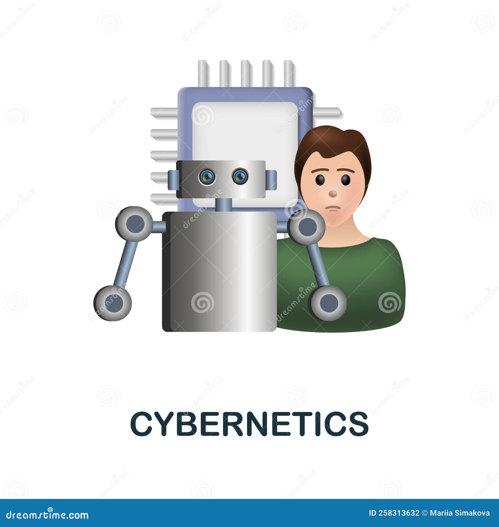 Cybernetics Icon. 3d Illustration from Future Technology Collection ...