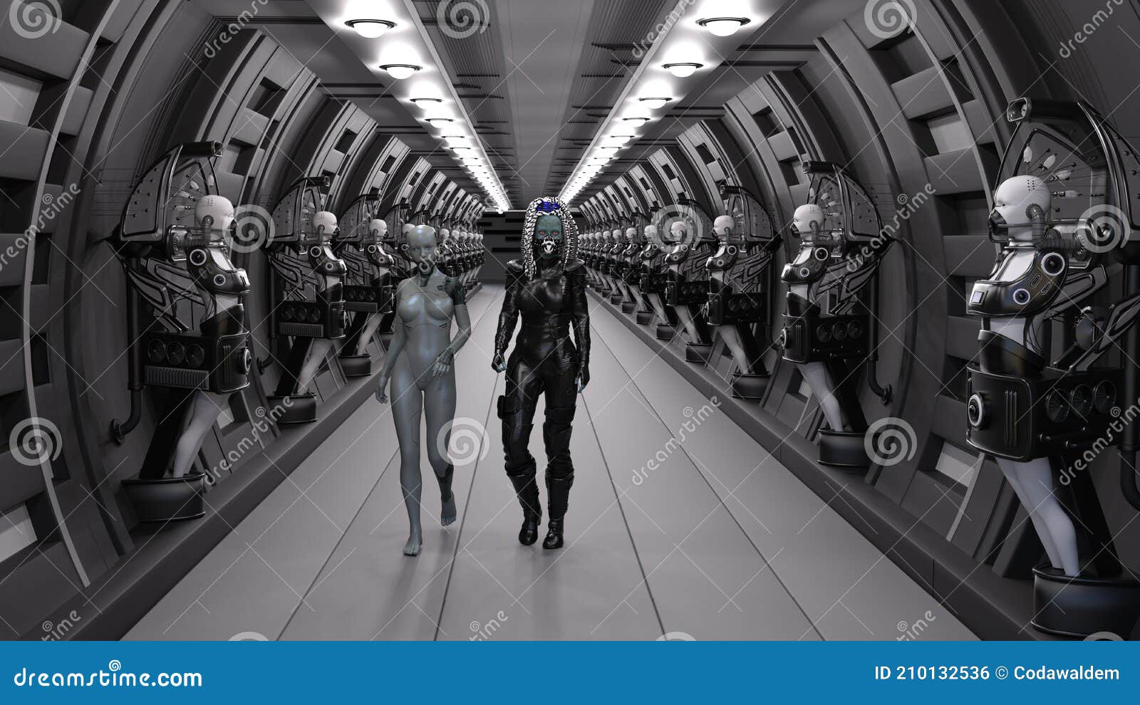 Cybernetics Laboratory. Doctor Goes through the Laboratory with Her ...