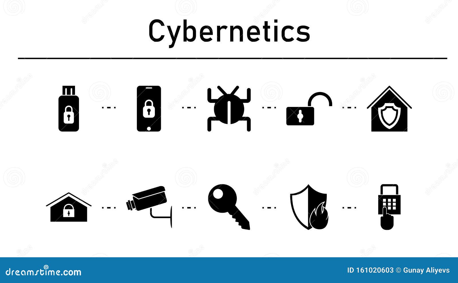 Cybernetics Simple Concept Icons Set Stock Illustration - Illustration ...