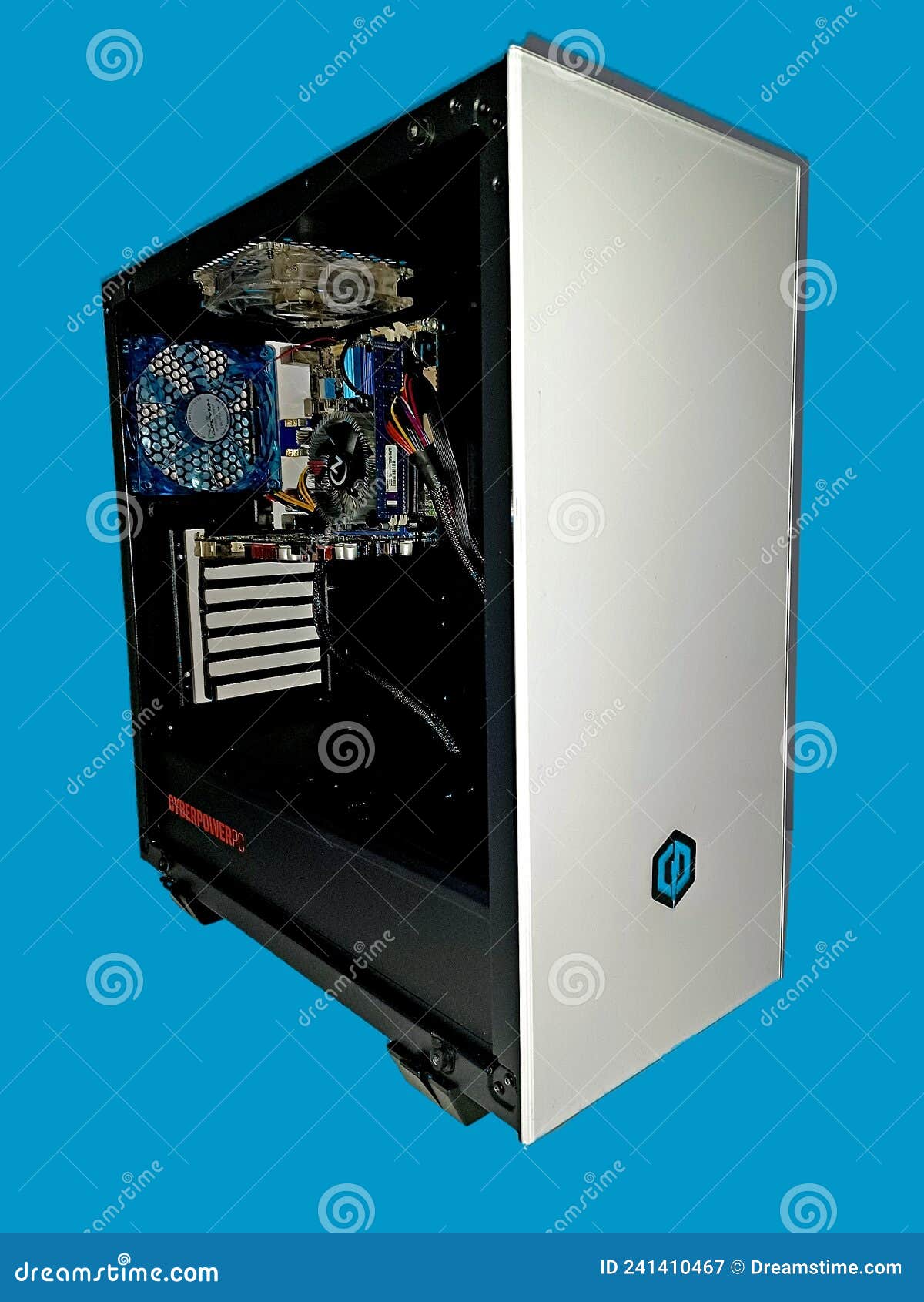 CYBERPOWERPC Model C with Blue Background Editorial Photography - Image ...