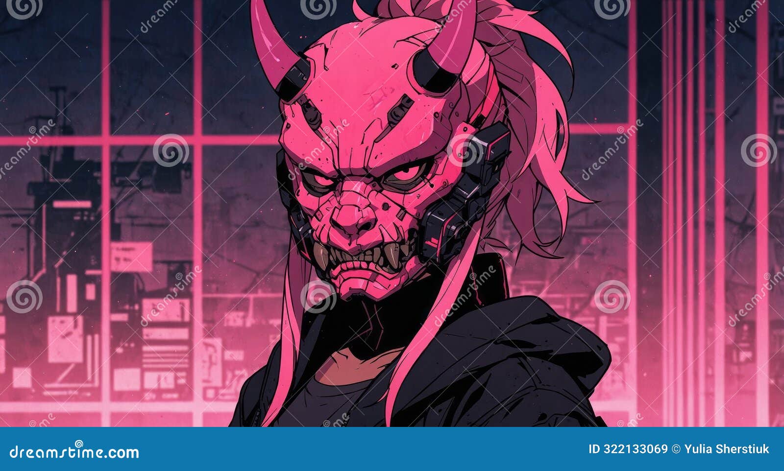 Cyberpunk Anime Manga Art For T-shirt Design, Poster, Background Or ...