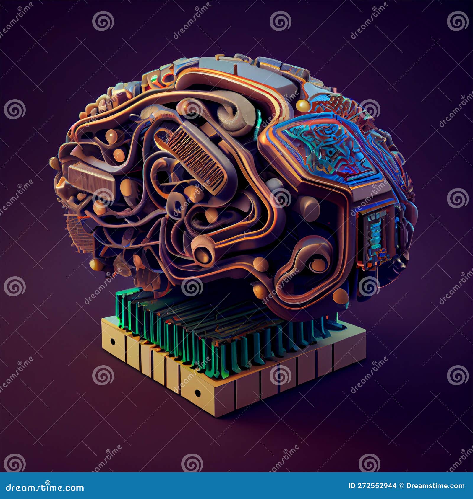 Cyberpunk Artificial Intelligence Brain - AI Generated Image Stock ...