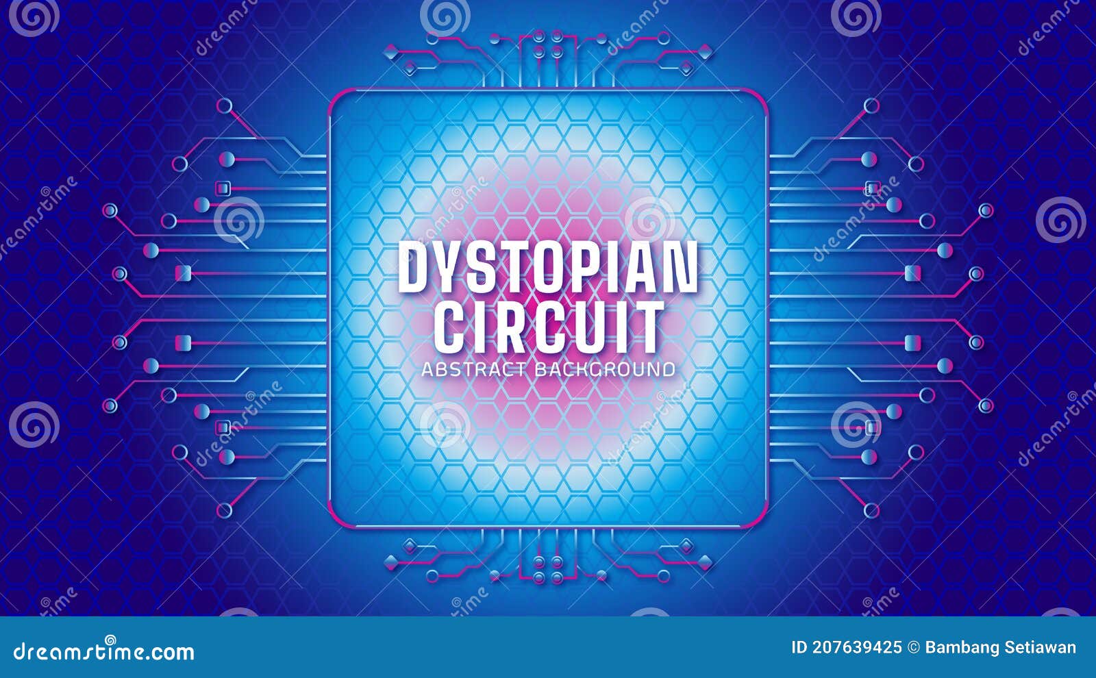 Cyberpunk Circuit with Hexagonal Geometric Pattern. Electronic Tree ...