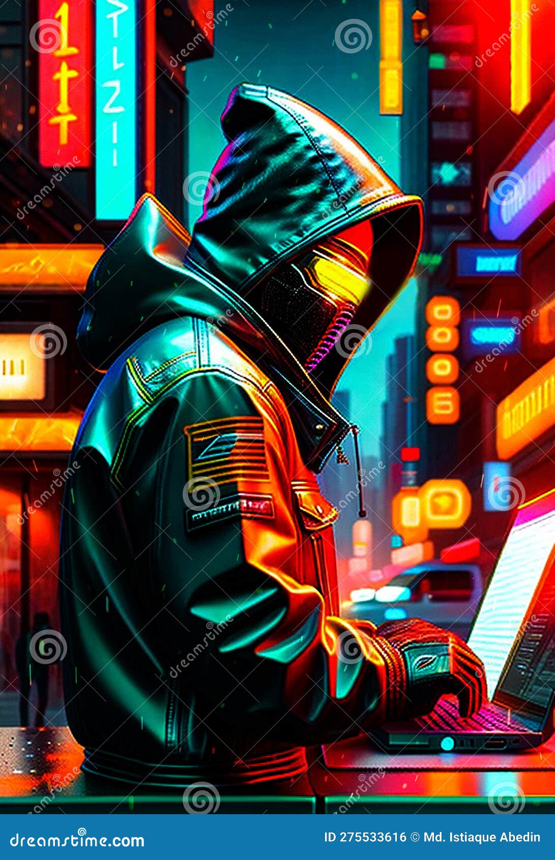 Cyberpunk Cool Hacker Working Laptop. Anonymous Hacker Coding with ... Cyberpunk Cool Hacker Working Laptop. Anonymous Hacker Coding with ...