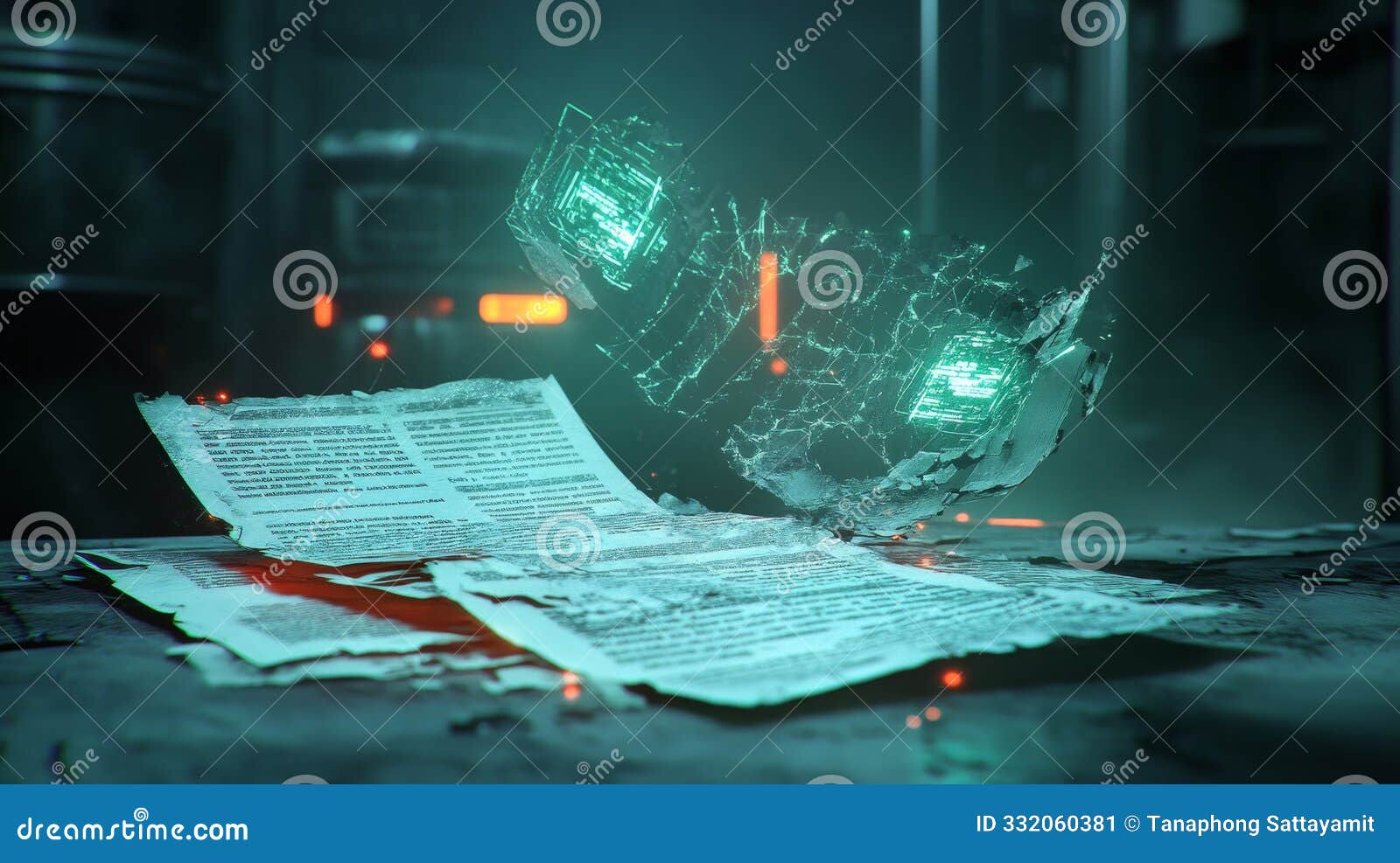 Cyberpunk Data Fragmentation Digital Secrets on a Crumbling Surface a ...