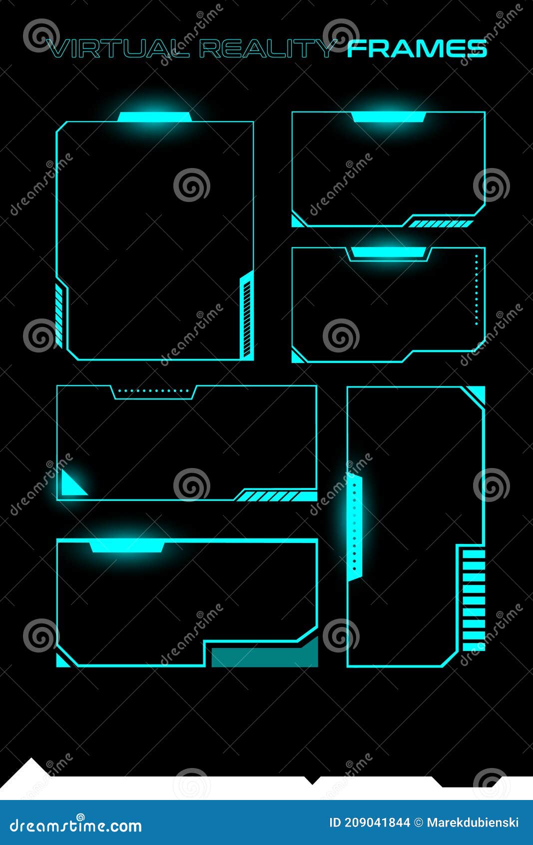 Virtual Reality Interface Frames Stock Vector - Illustration of design ...