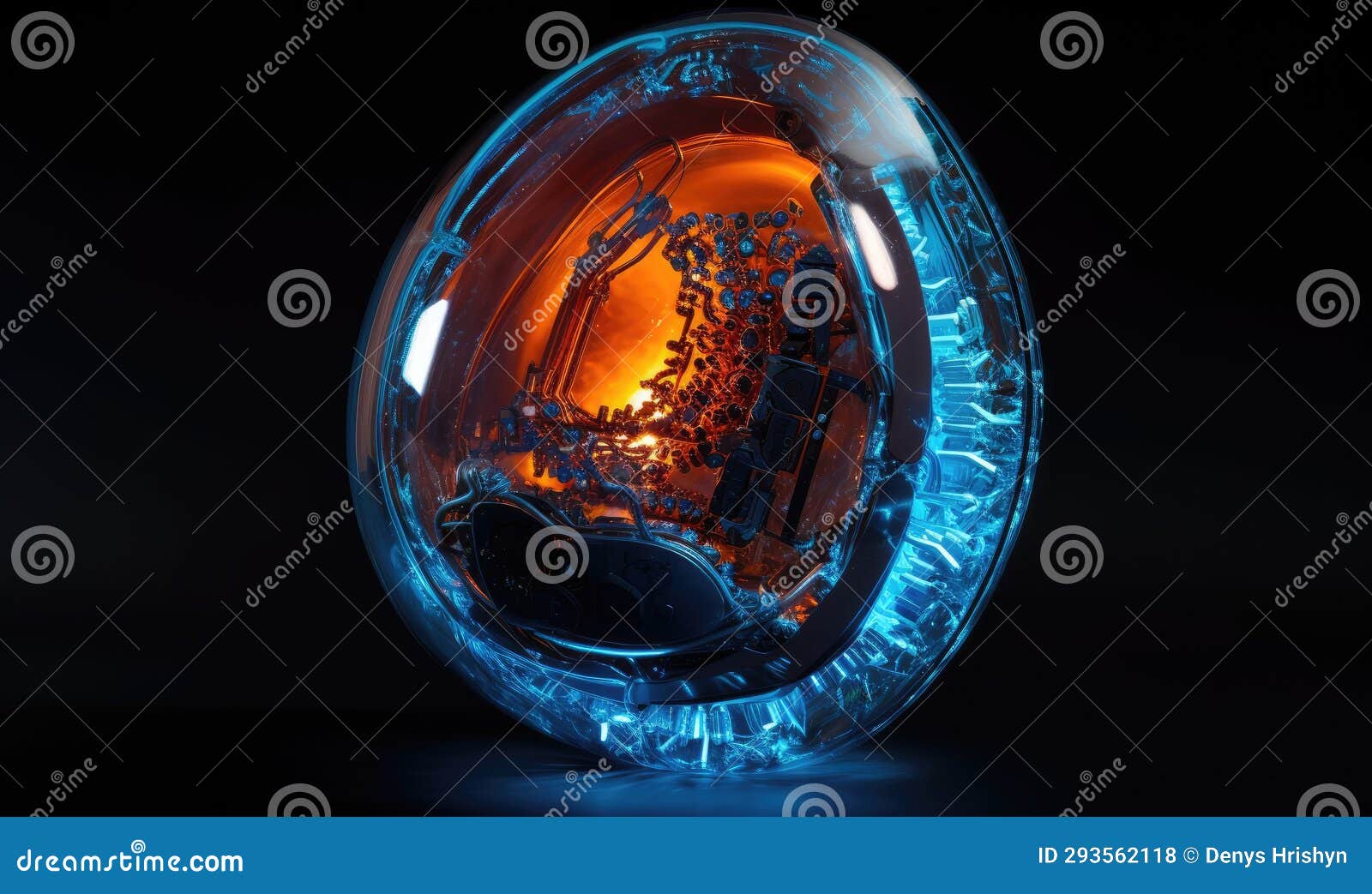 The Cyberpunk Embryo Inside the Glass Egg Symbolized the Futuristic ...