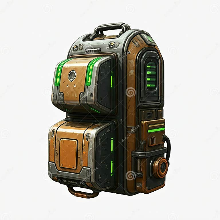 Cyberpunk Energy Backpack stock illustration. Illustration of game ...