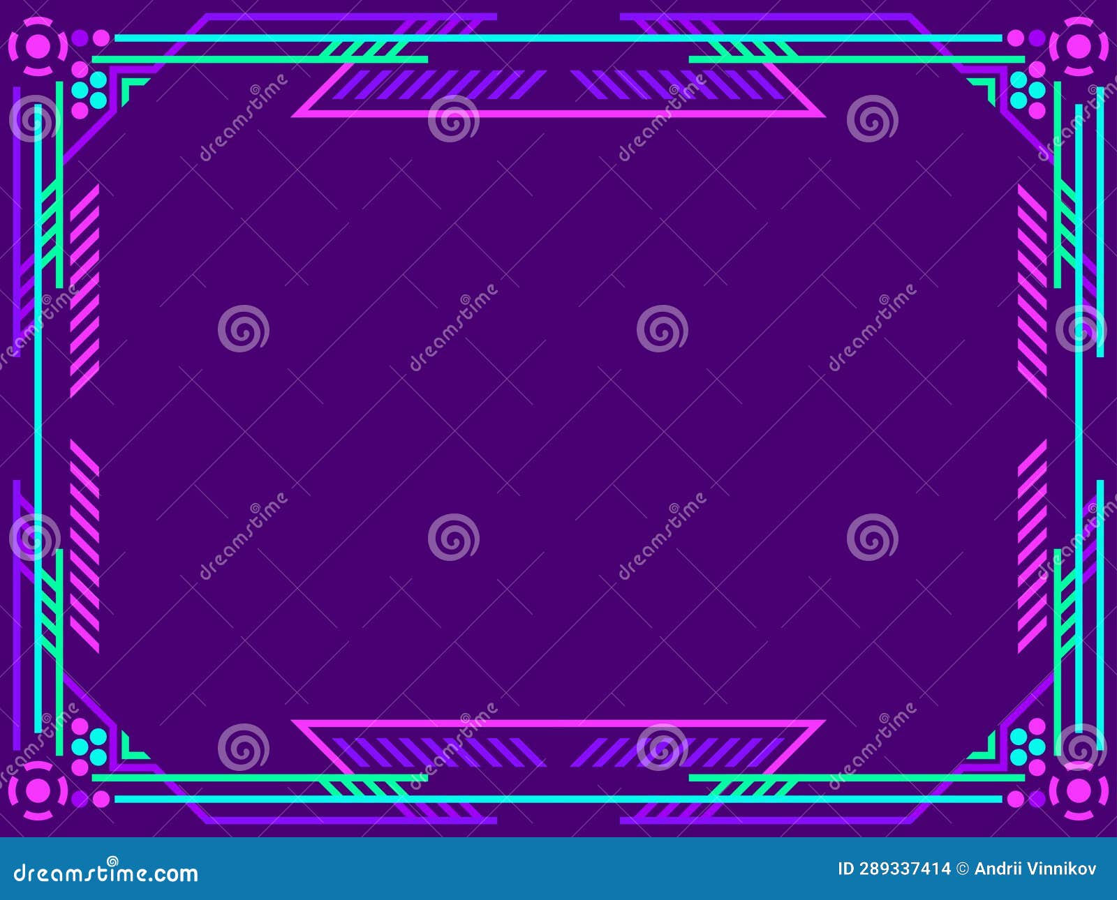 Cyberpunk Frame. Linear Border in Futuristic Cyberpunk and Virtual ...