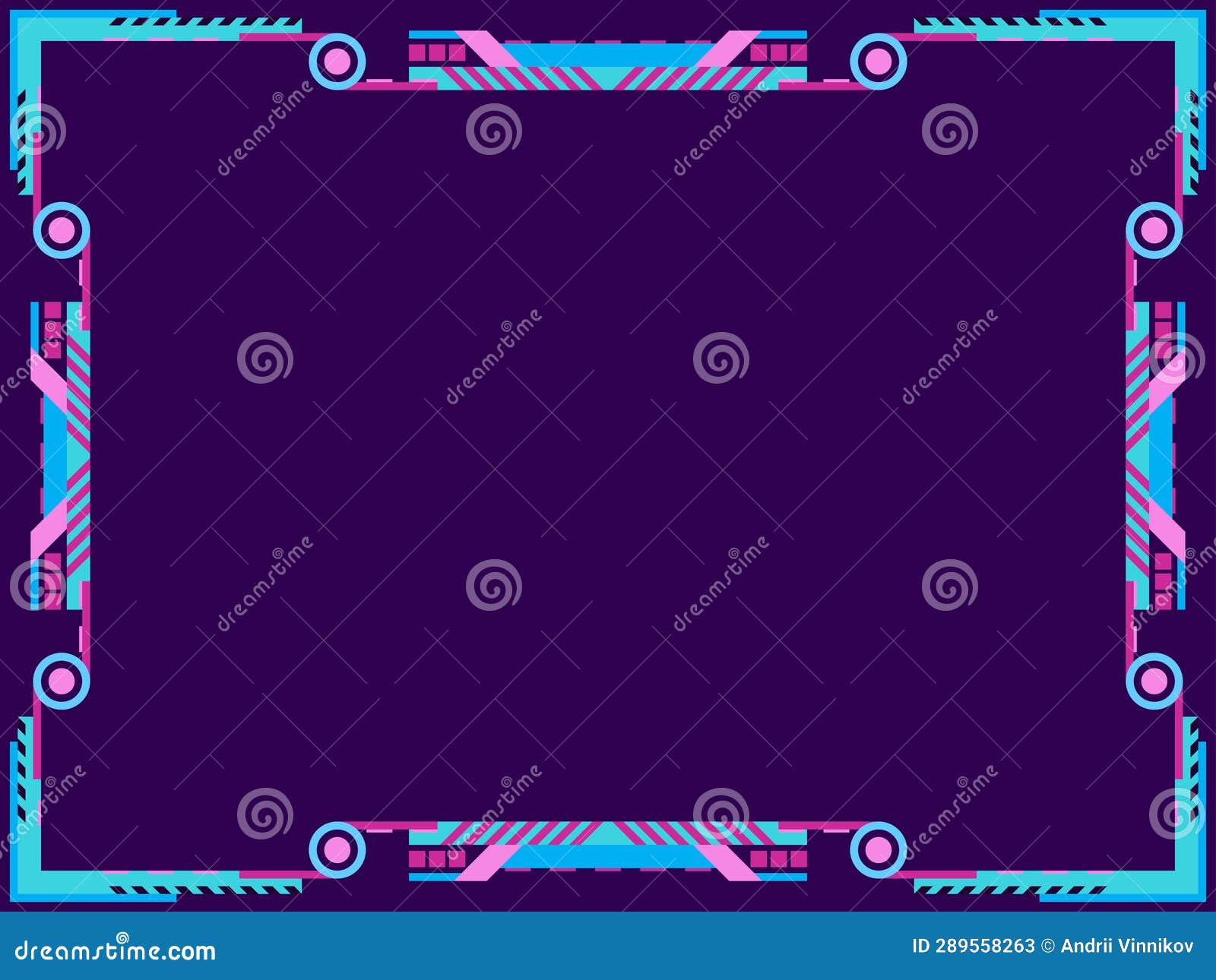 Cyberpunk Frame. Linear Border in Futuristic Cyberpunk and Virtual ...