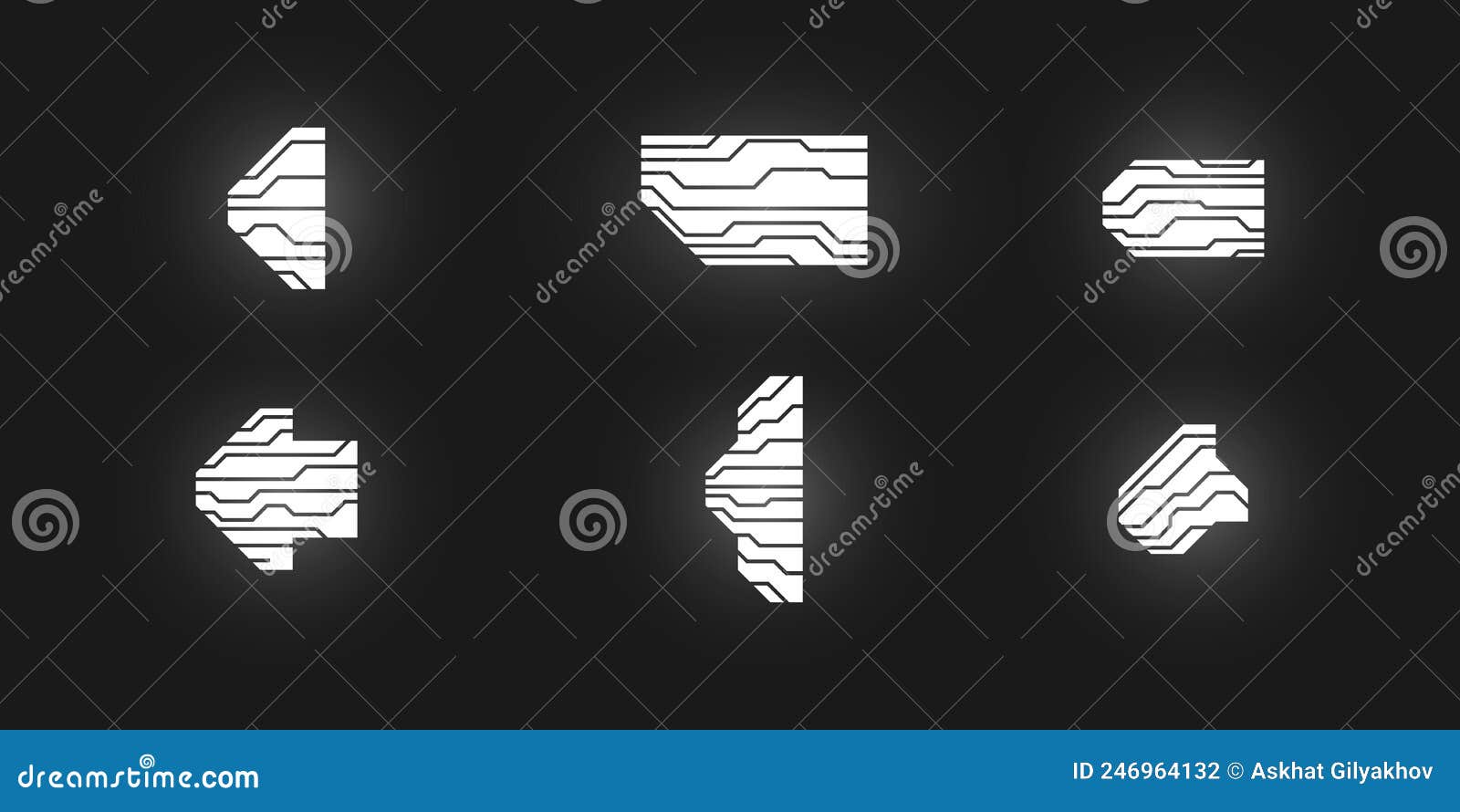 Cyberpunk Futuristic Arrows Set. Cyber Futuristic Design Elements Set ...