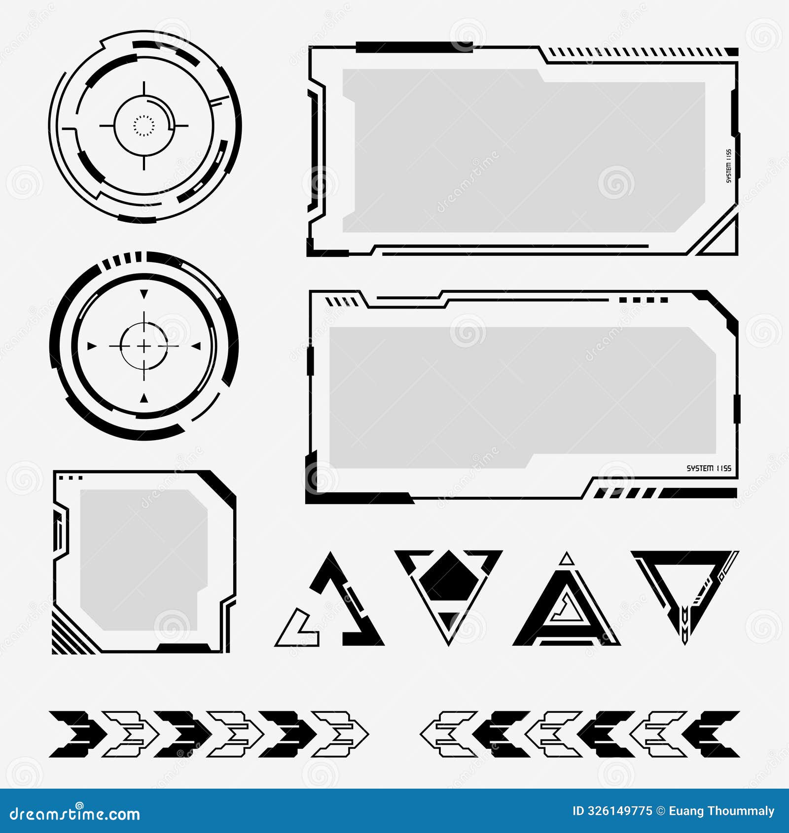 Cyberpunk Futuristic Elements Collection HUD Round Frames or Borders ...
