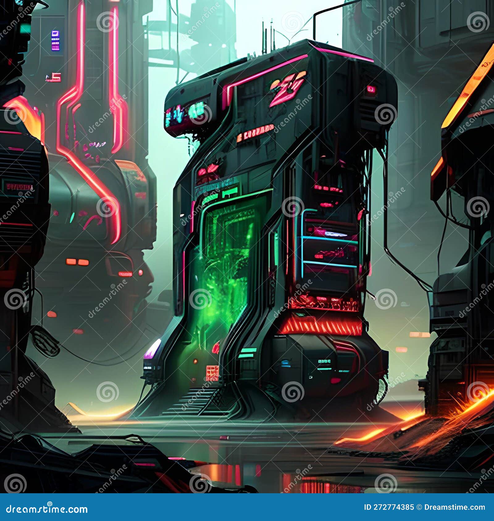 Cyberpunk Futuristic Power Plant Futuristic Power Station Next ...