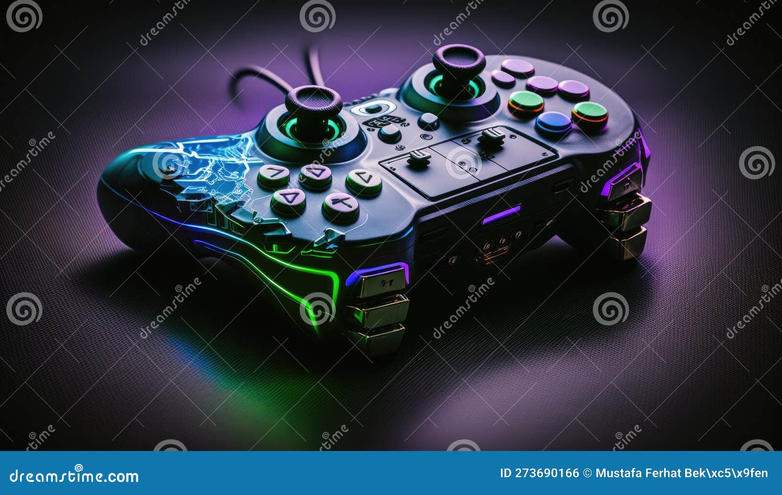 Cyberpunk Gaming Controller Joystick, Gamepad Illustration Stock ...