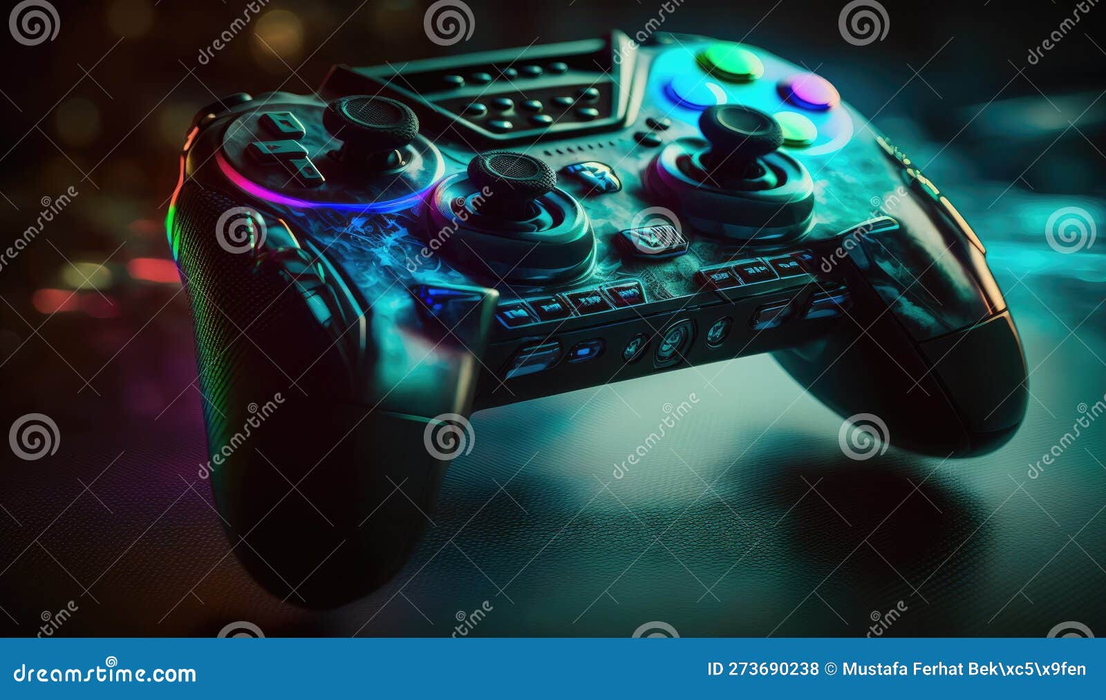 Cyberpunk Gaming Controller Joystick, Gamepad Illustration Stock ...