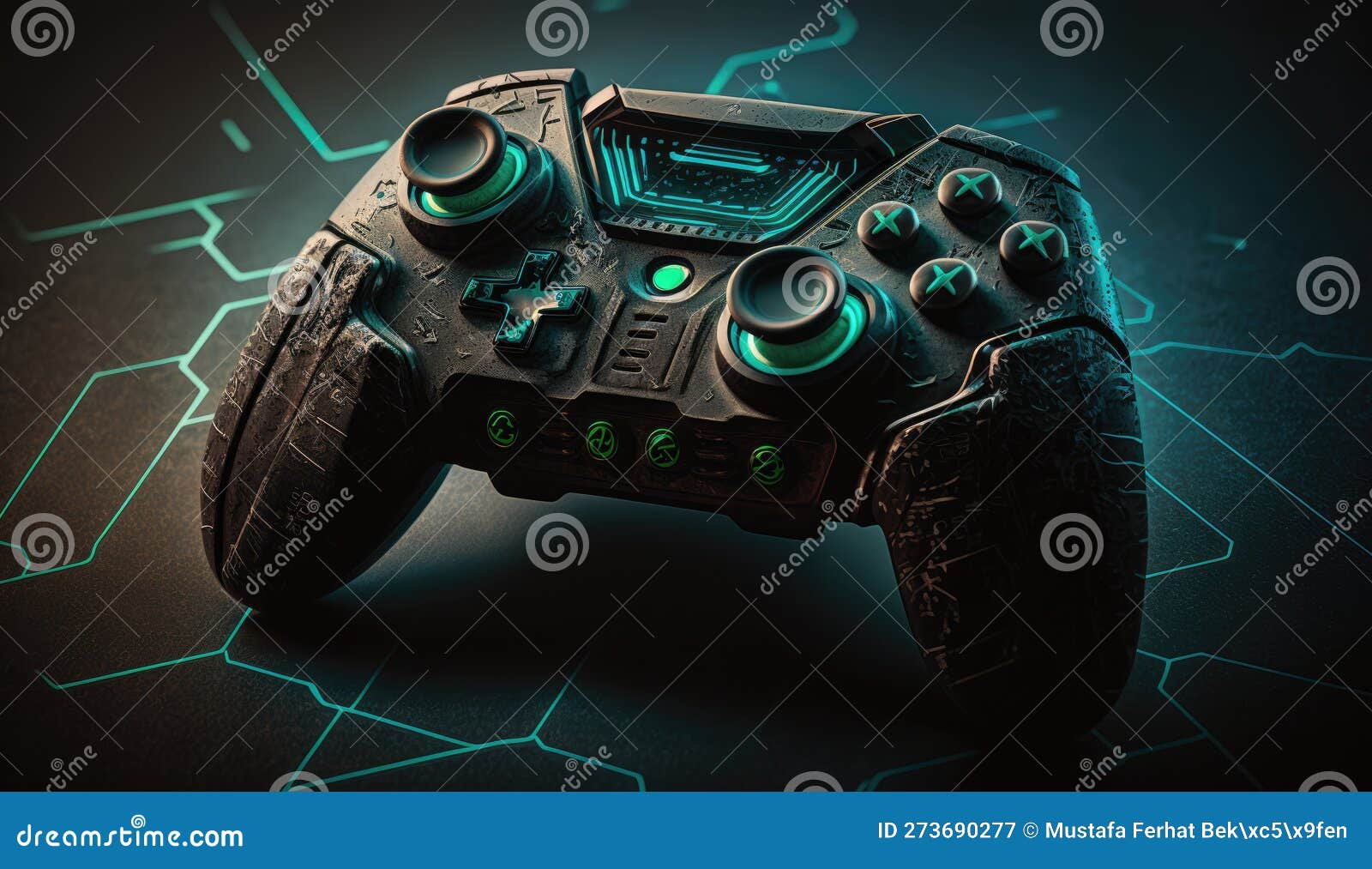 Cyberpunk Gaming Controller Joystick, Gamepad Illustration ...