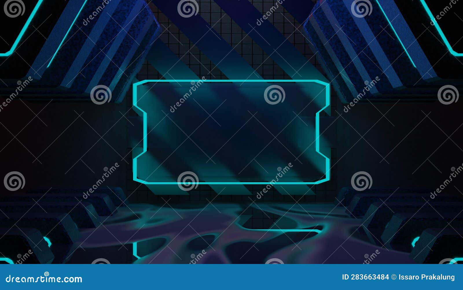 Cyberpunk Gaming Wallpaper Background, 3d Illustration Rendering ...