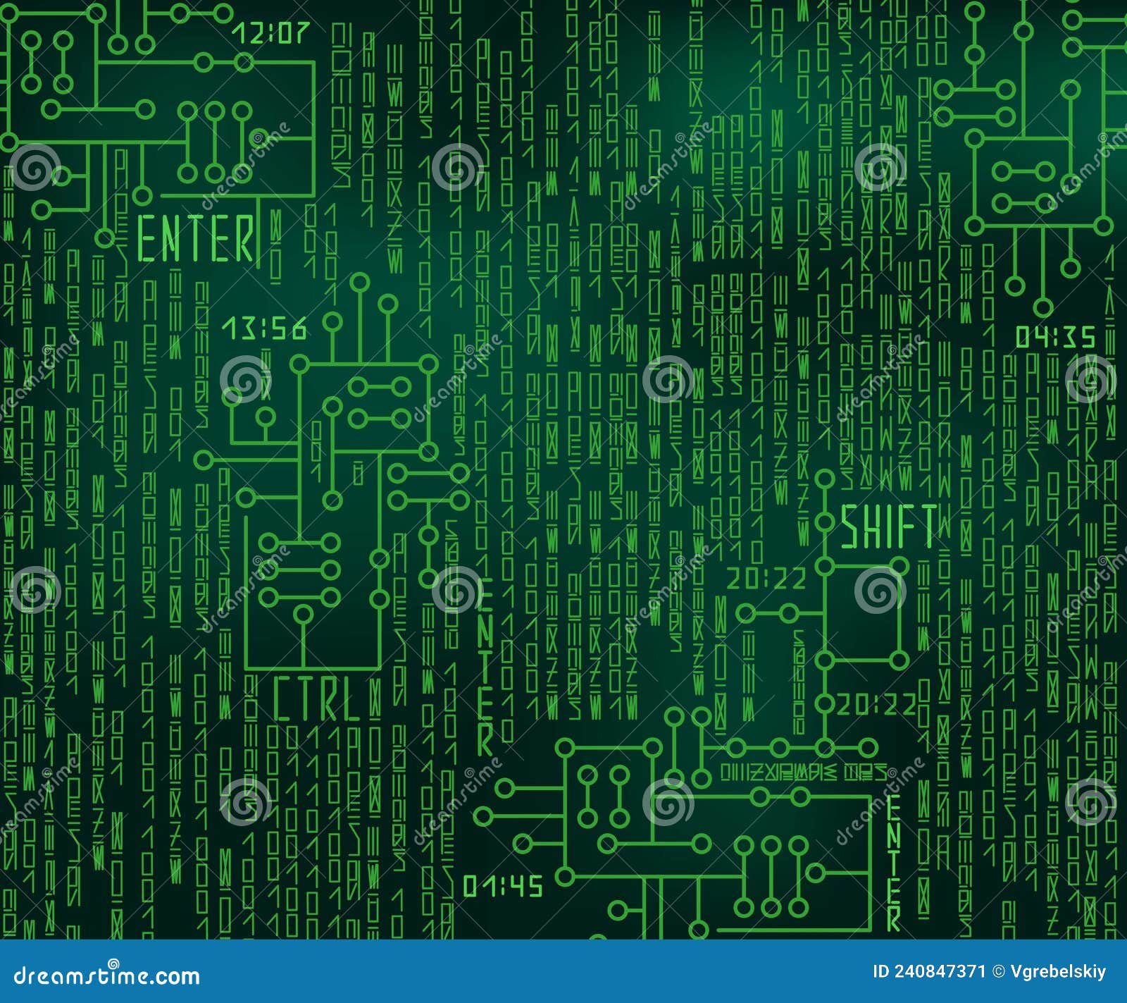 Cyberpunk. Horizontal Pattern Stock Vector - Illustration of interface ...