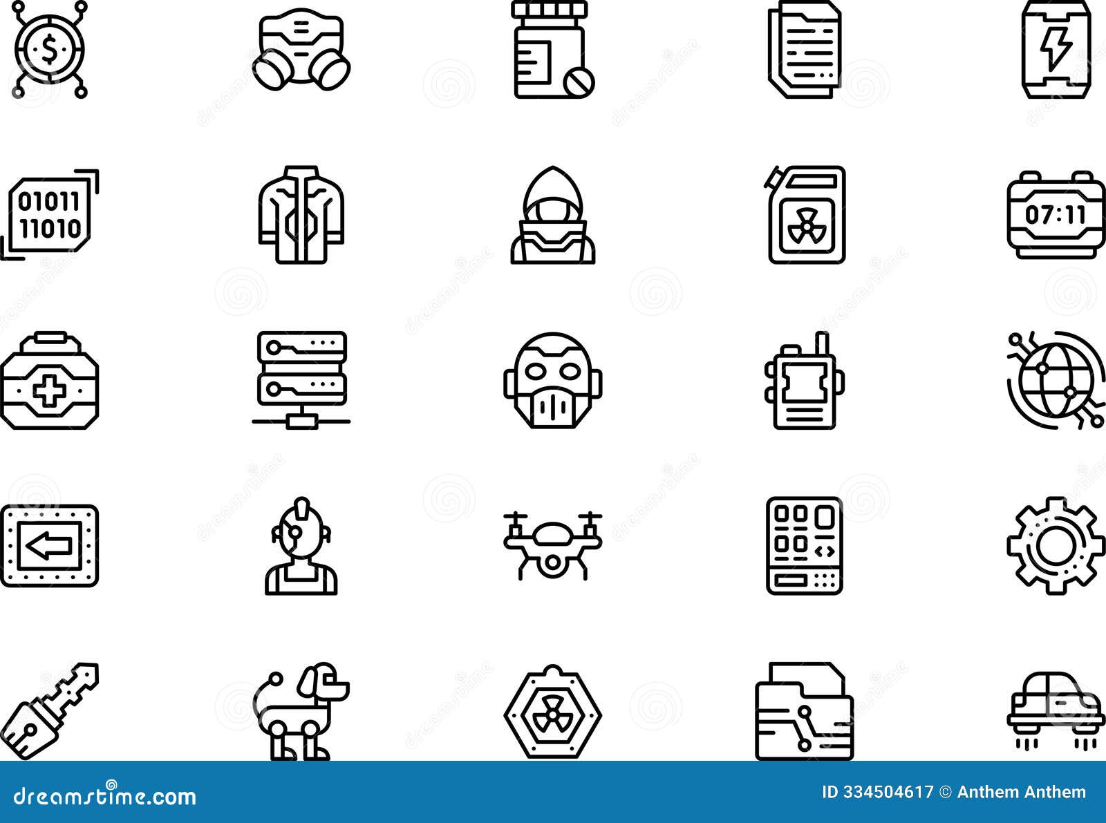 Cyberpunk Icons Collection is a Vector Illustration with Editable ...