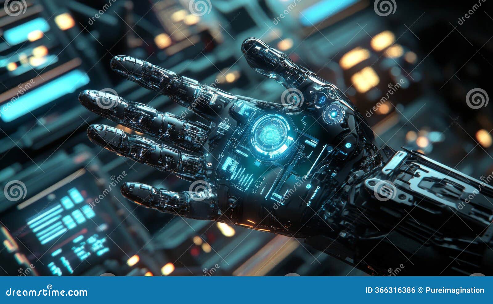 Cyberpunk Robotic Arm Royalty-Free Stock Image | CartoonDealer.com ...