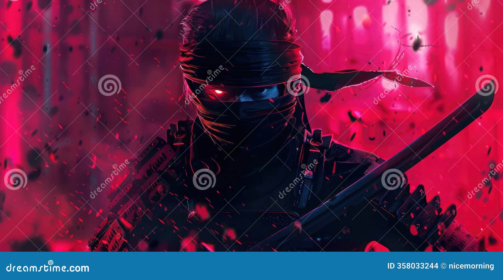 Cyberpunk Samurai Overlooking Neon Tokyo Skyline – Futuristic Anime Art ...