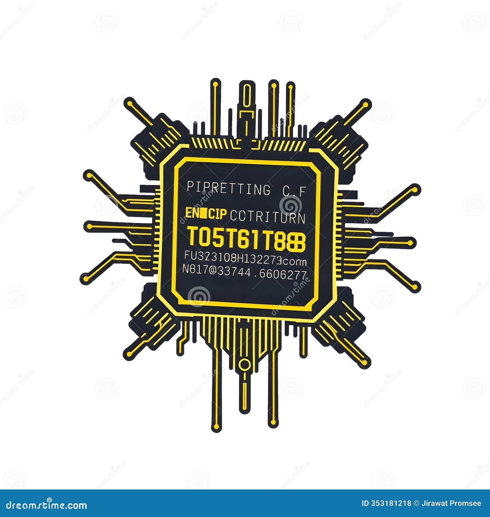 Cyberpunk Sticker: Encrypted Data Chip Vector Art on White Background ...