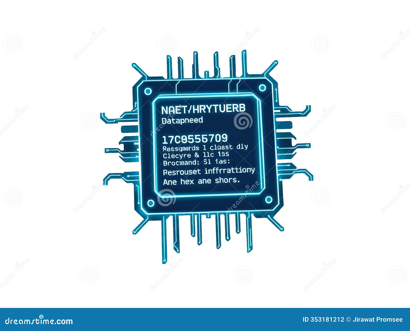 Cyberpunk Sticker: Encrypted Data Chip Vector Art on White Background ...