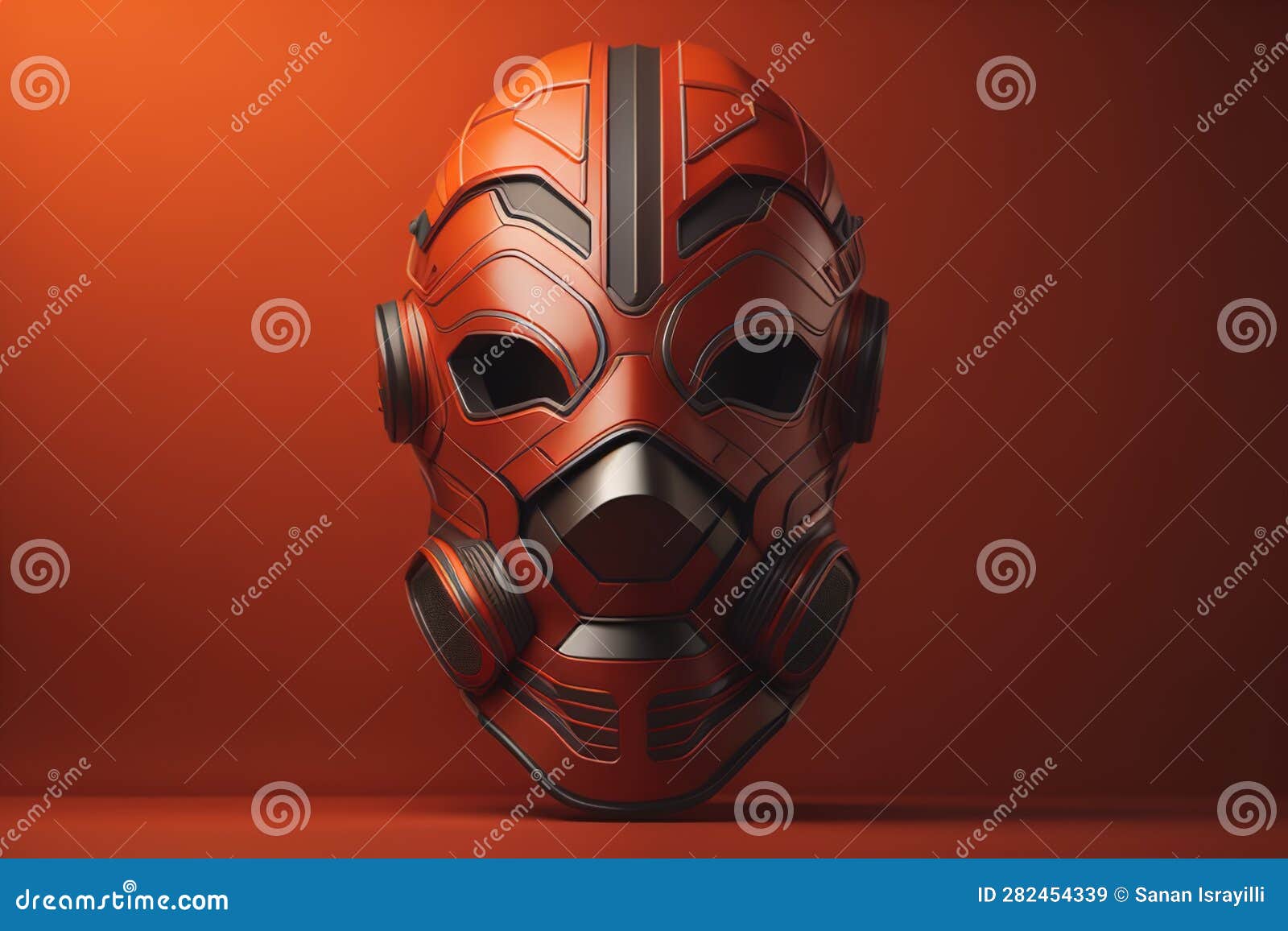 A Cyberpunk Style Mask Isolated on Orange Background. Generative Ai ...