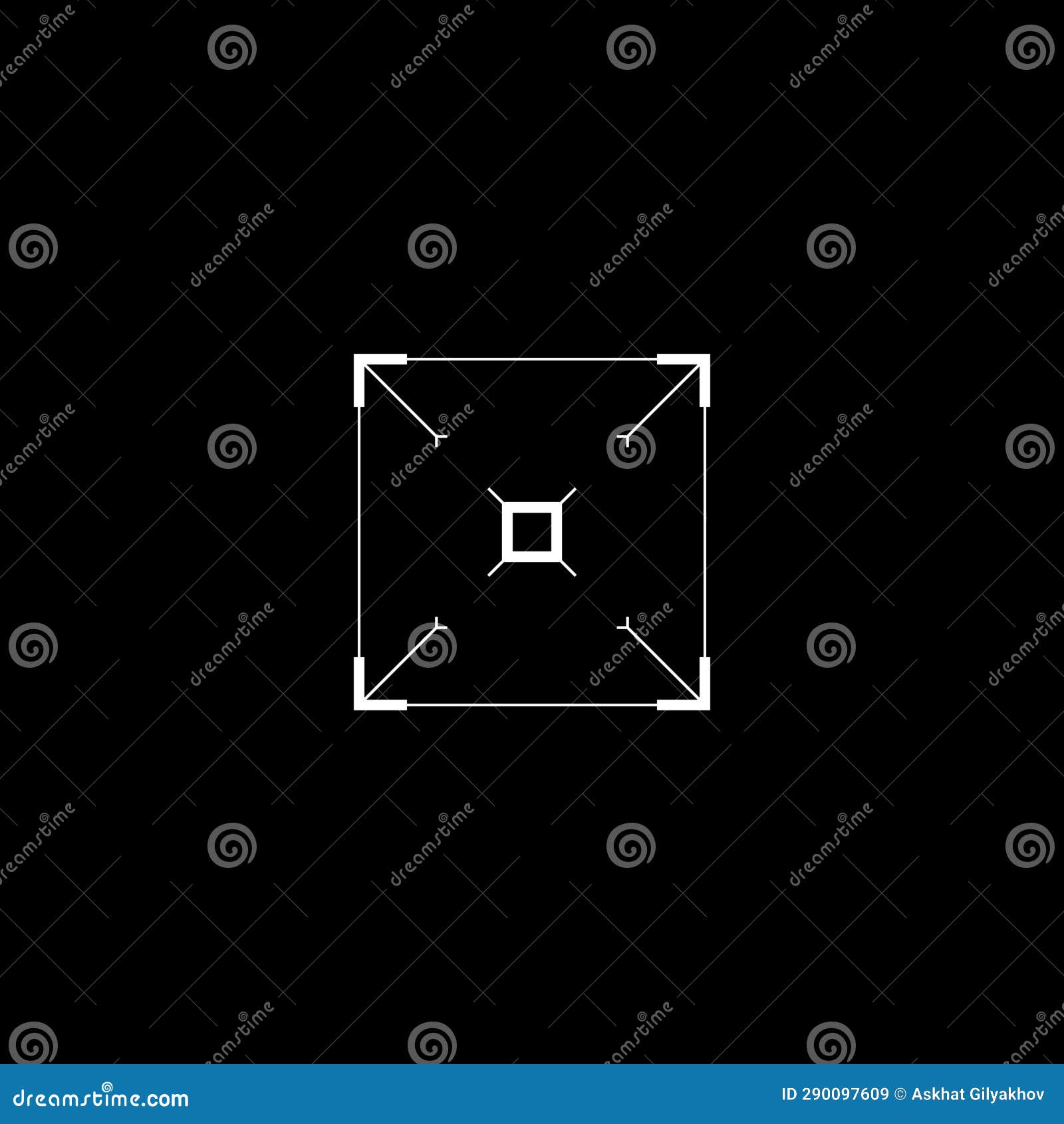 Cyberpunk Style Rectangle Target. Futuristic GUI Square Reticle Stock ...