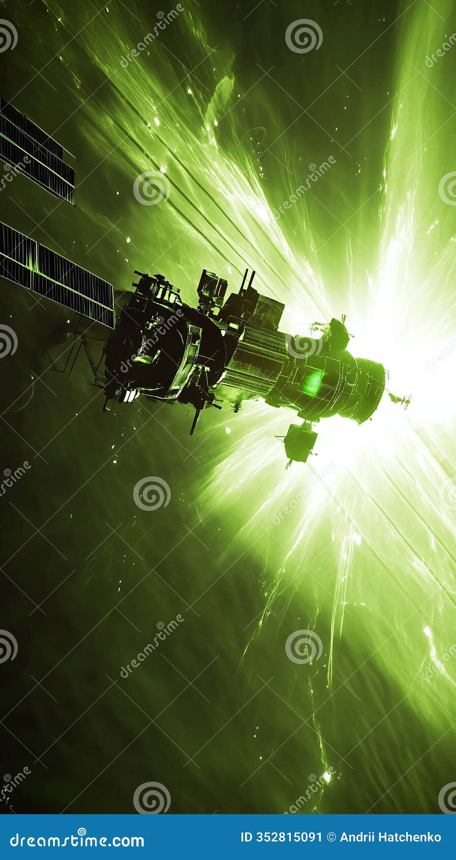 Cyberpunk-style Satellite Array Tracking Real-time Geomagnetic Storm ...