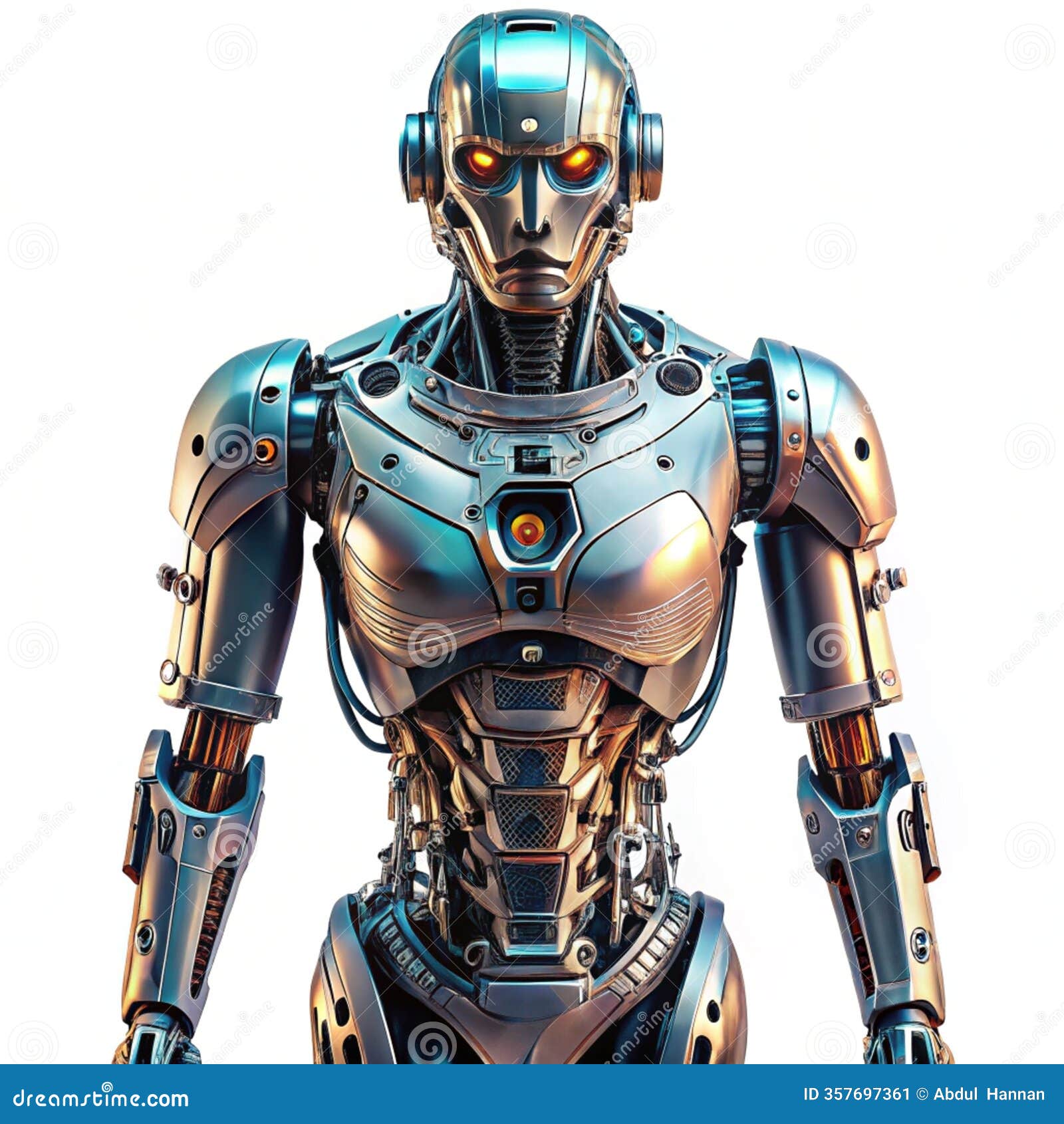 Cyberpunk Tech Robot Illustration Stock Illustration - Illustration of ...