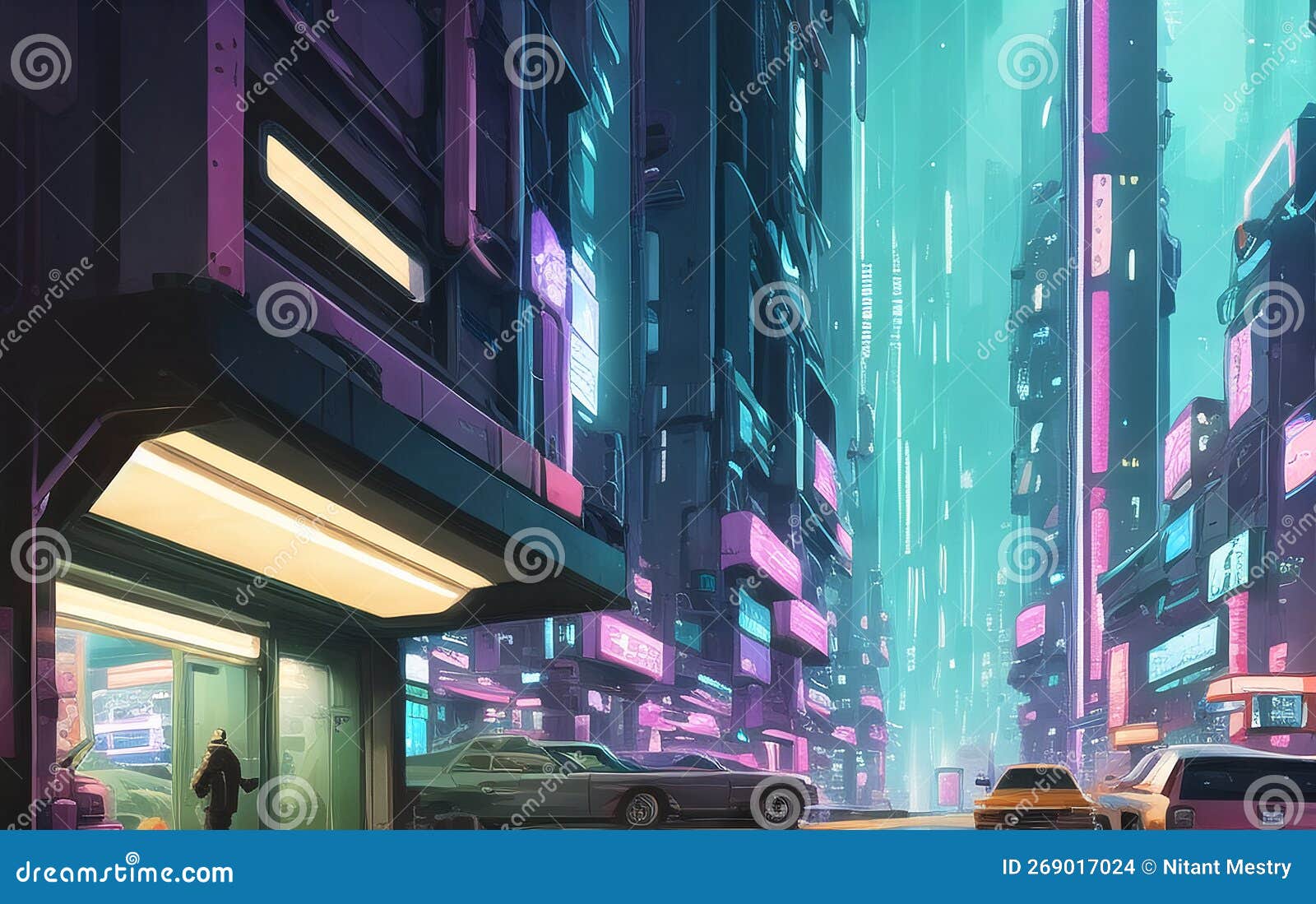 Futuristic Modern Cyberpunk Design, Stunning Lavish Cityscape ...