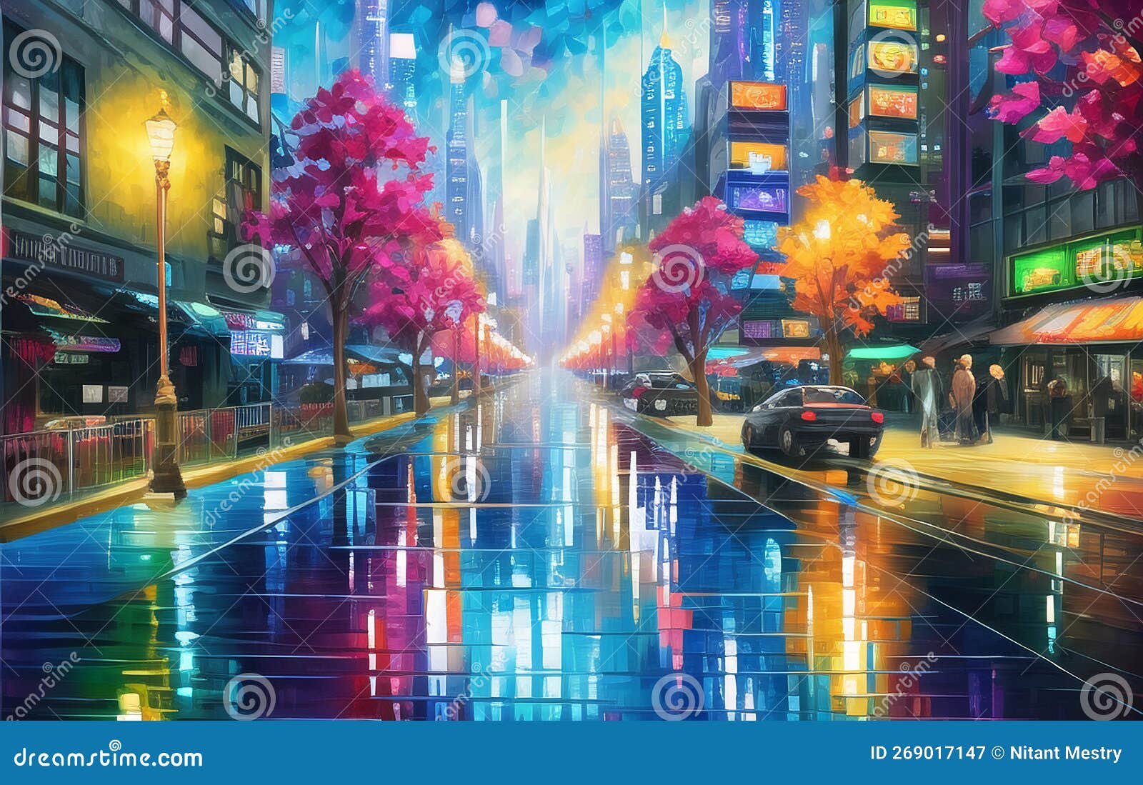 Futuristic Modern Cyberpunk Design, Stunning Lavish Cityscape ...