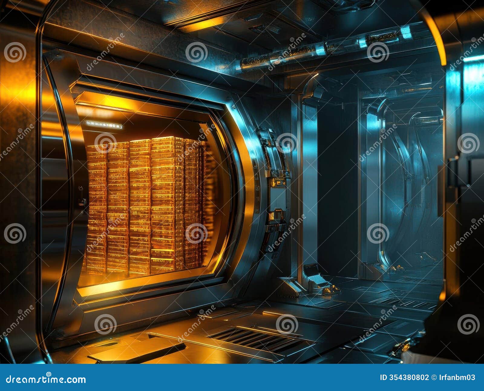 Cyberpunk Vault, Secured Digital Assets in a Futuristic Setting Stock ...