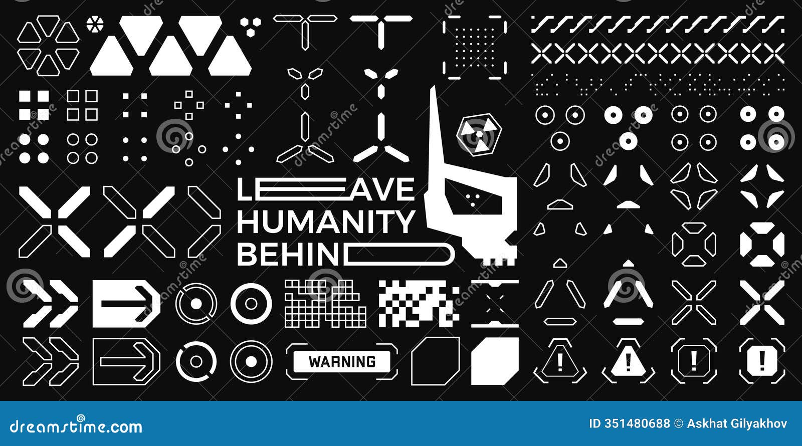 Cyberpunk Vector HUD Elements Set For Futuristic User Interface ...