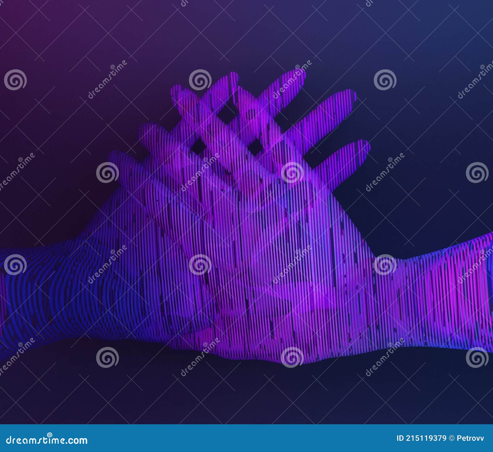 Virtual Hand On Futuristic Dsign Royalty-Free Illustration ...