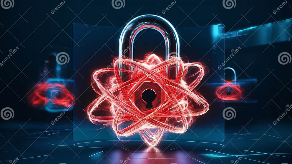 Cybersecurity Abstract, Atomic Energy Lock Concept High Quality Image ...