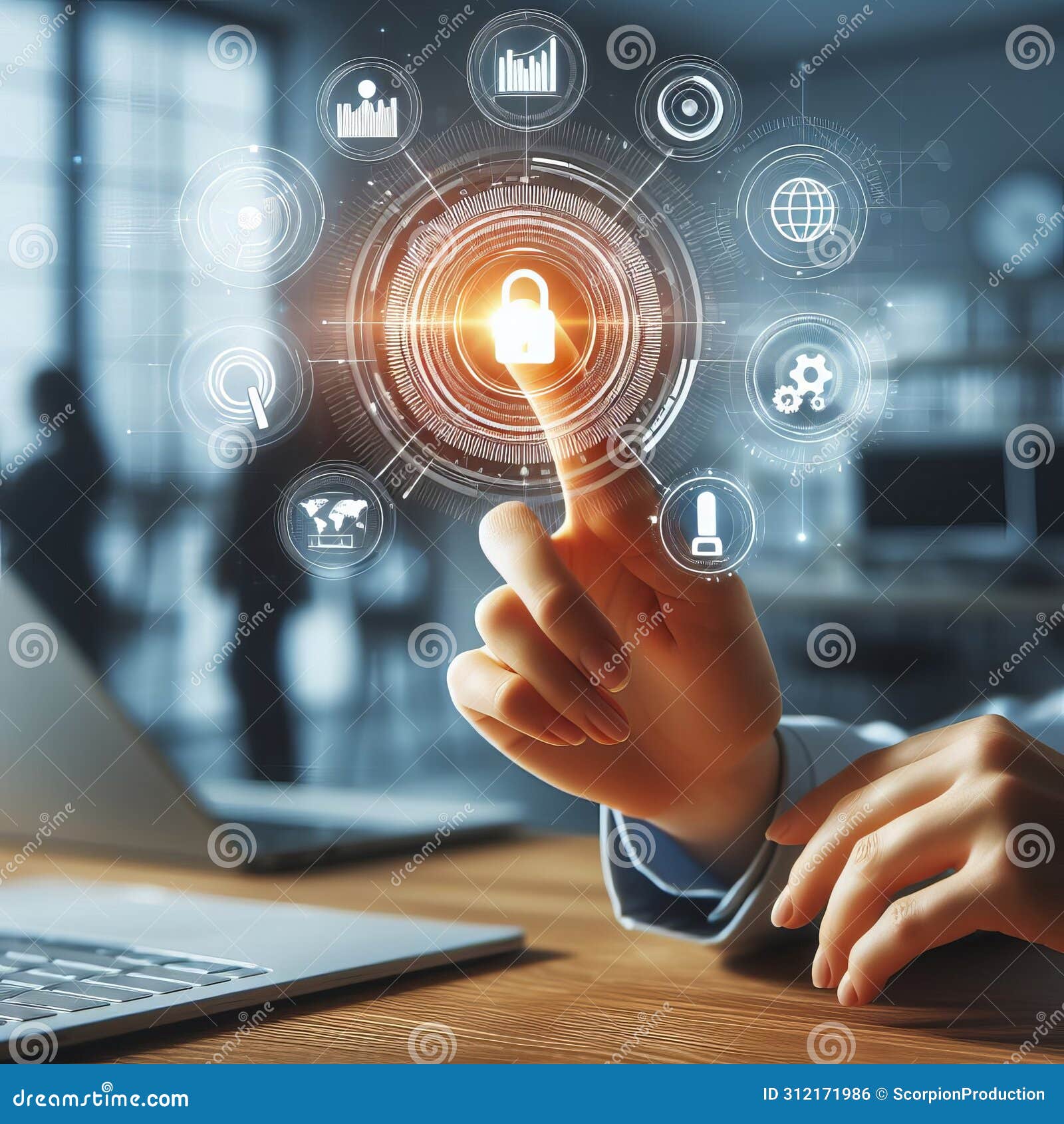 Cybersecurity Access Control Stock Illustration - Illustration of ...