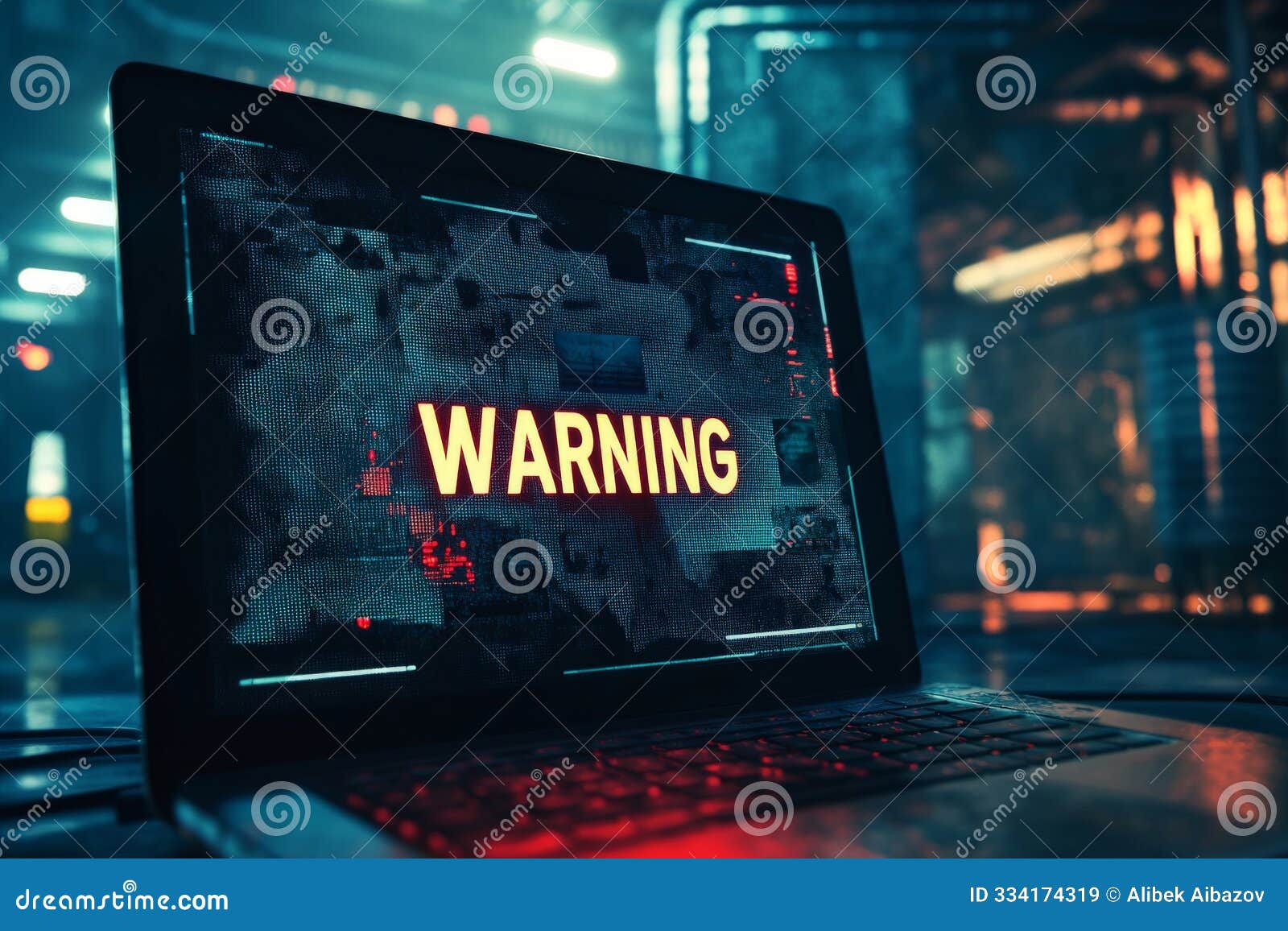 Cybersecurity Alert Concept with Warning Message on Laptop Screen in ...