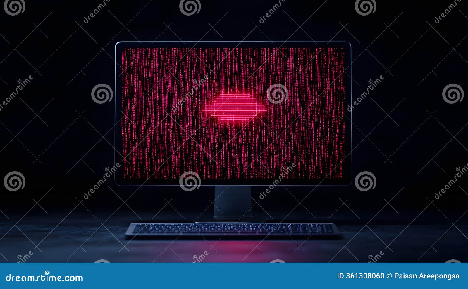 Cybersecurity Alert: Monitoring System Under Threat with Red Warning ...