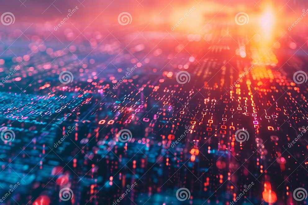 Cybersecurity Analytics Digital Data Tech Scene Dawn Light Clear View ...