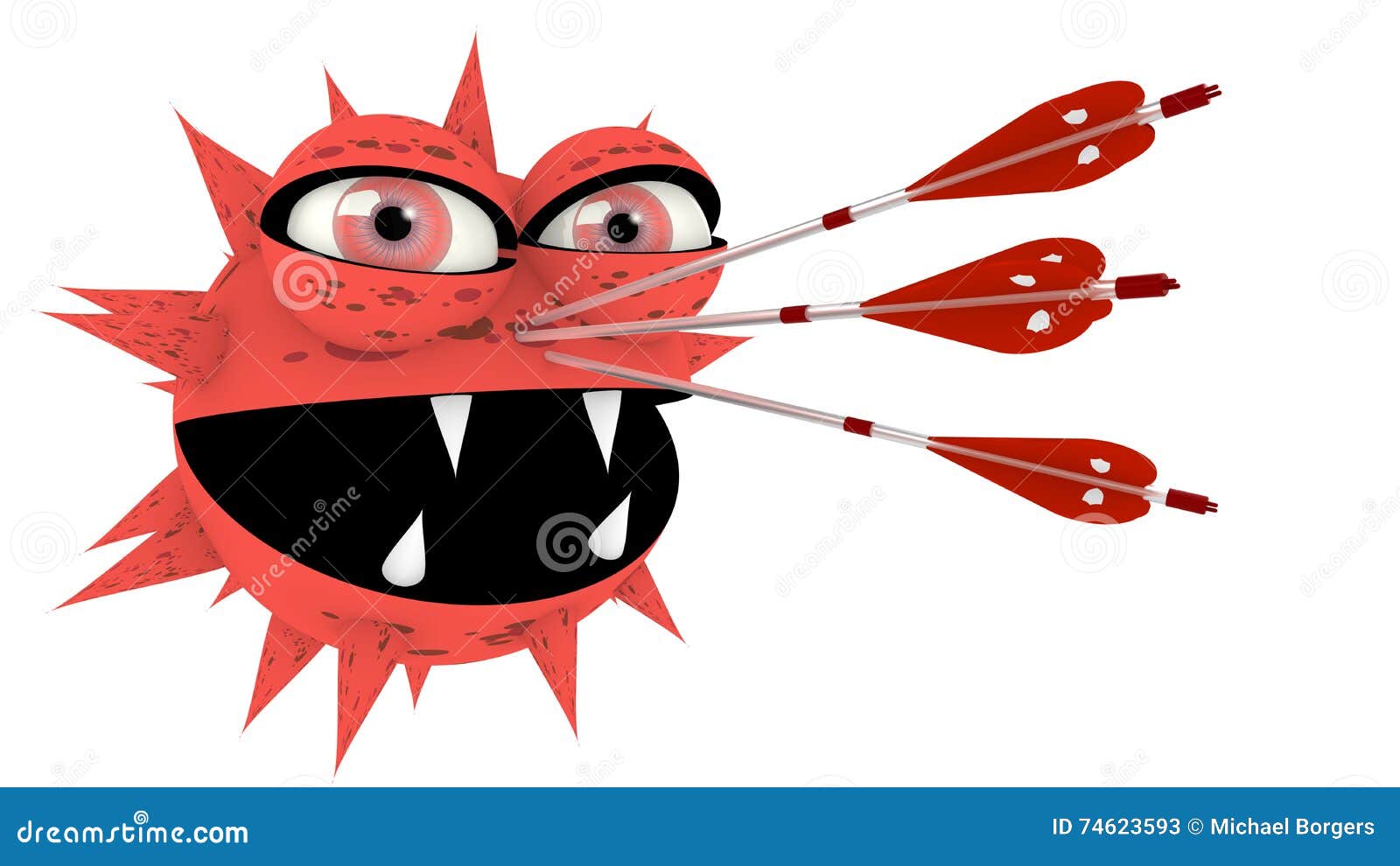 Cybersecurity Arrows Hit the Virus Stock Illustration - Illustration of ...