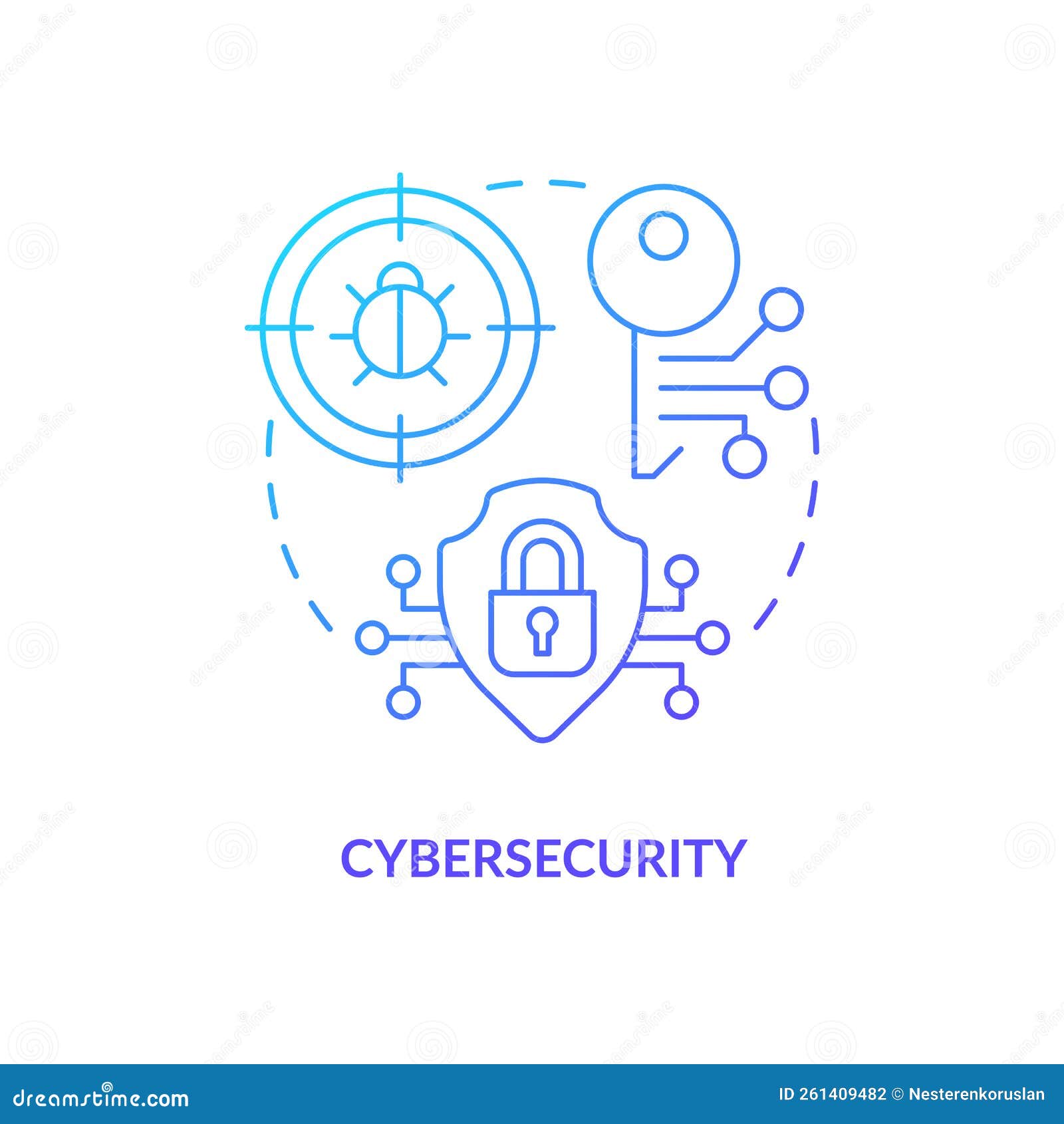 Cybersecurity Blue Gradient Concept Icon Stock Vector - Illustration of ...
