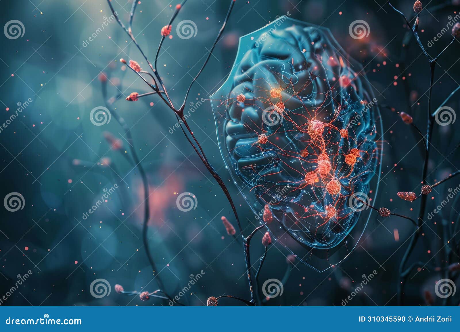 Cybersecurity Brain Protection Concept Stock Photo - Image of digital ...
