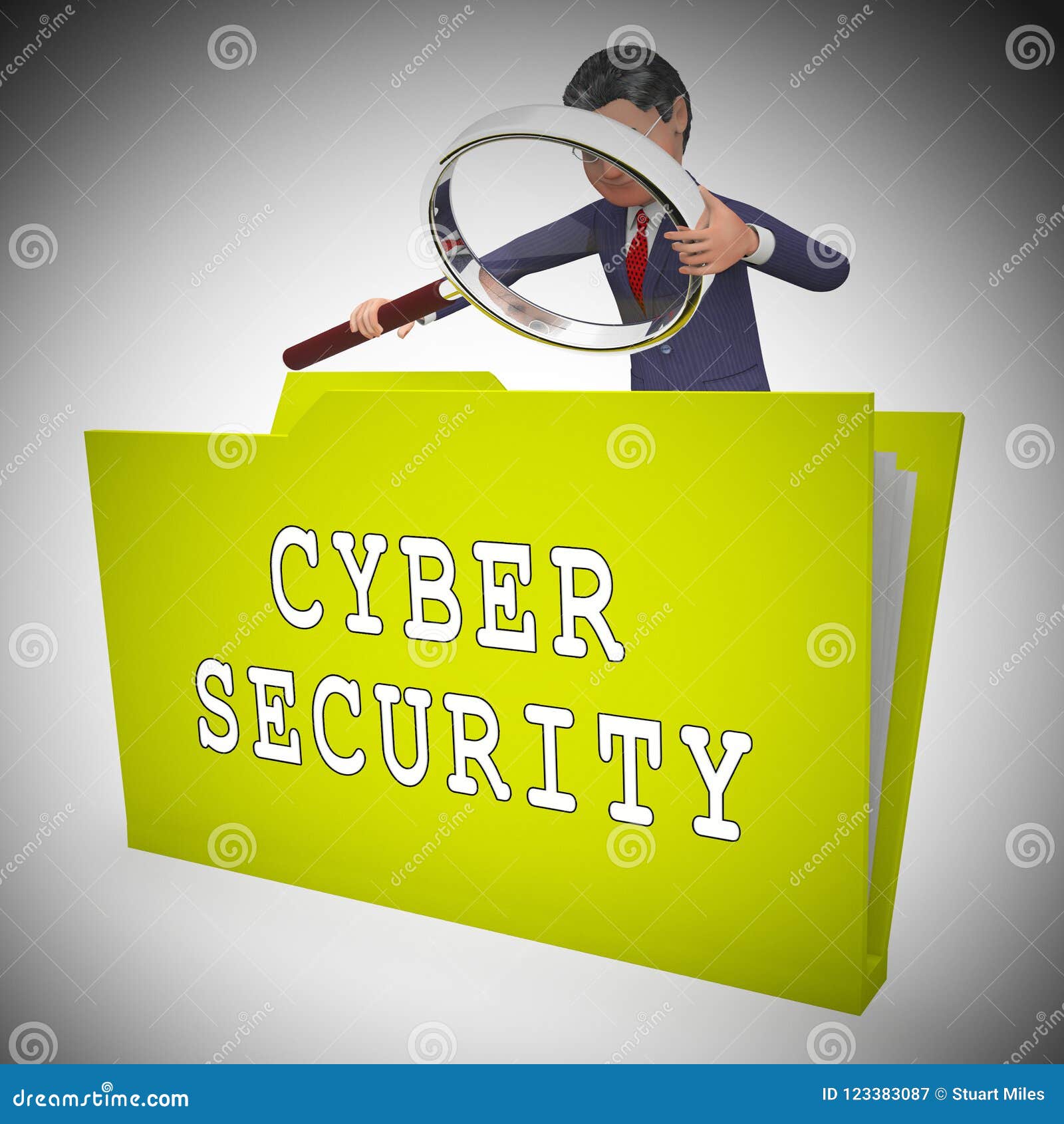 Cybersecurity Business Cyber Security Manager 3d Rendering Stock ...