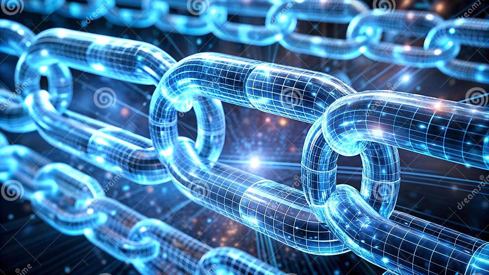 Cybersecurity Chain Links Intertwined with Data Flow AI Generated Stock ...